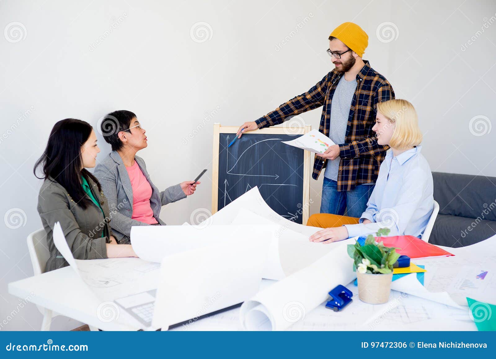 Presentation in progress stock photo. Image of presentation - 97472306