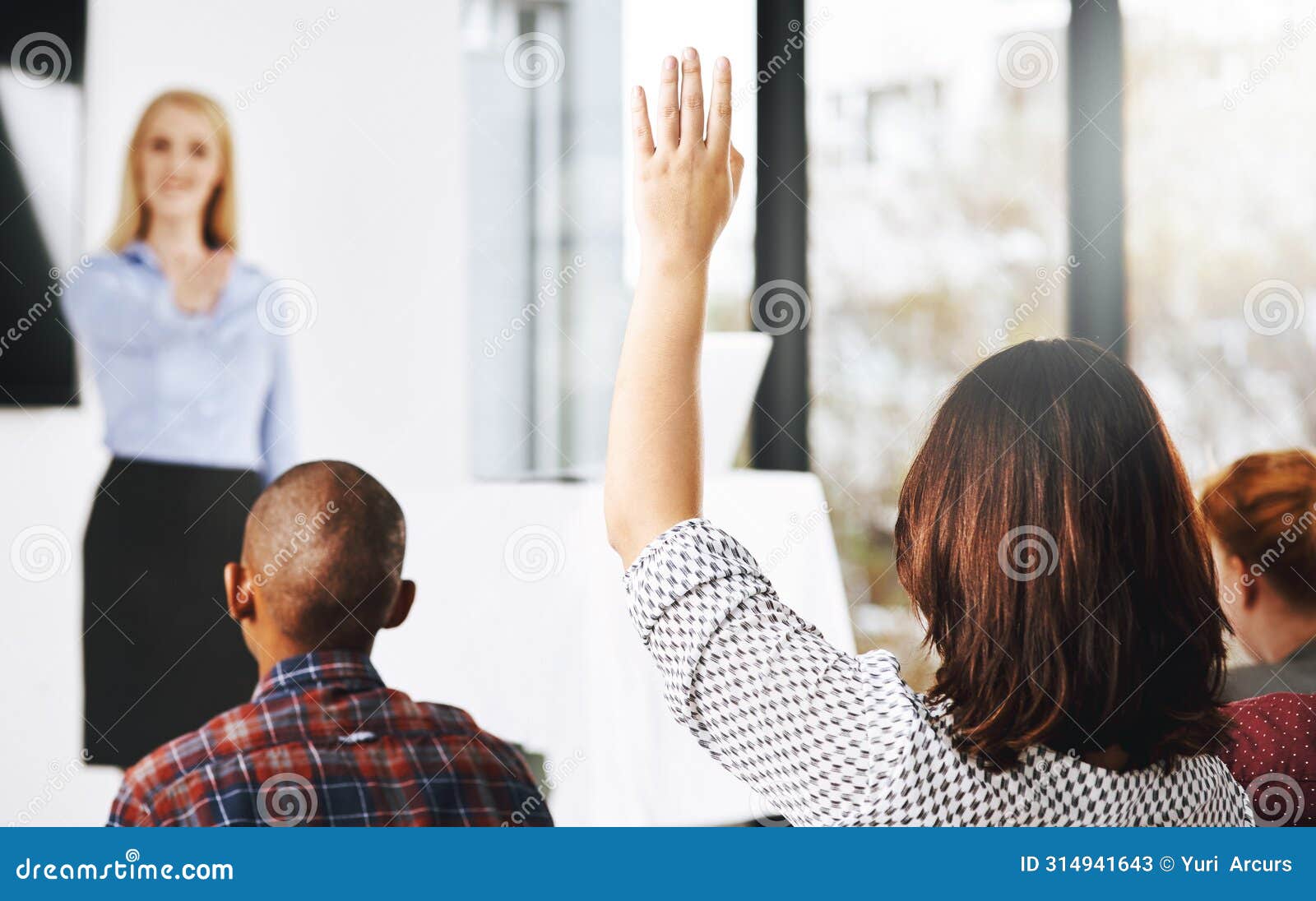 Presentation, Question and Business People at Conference for Corporate ...