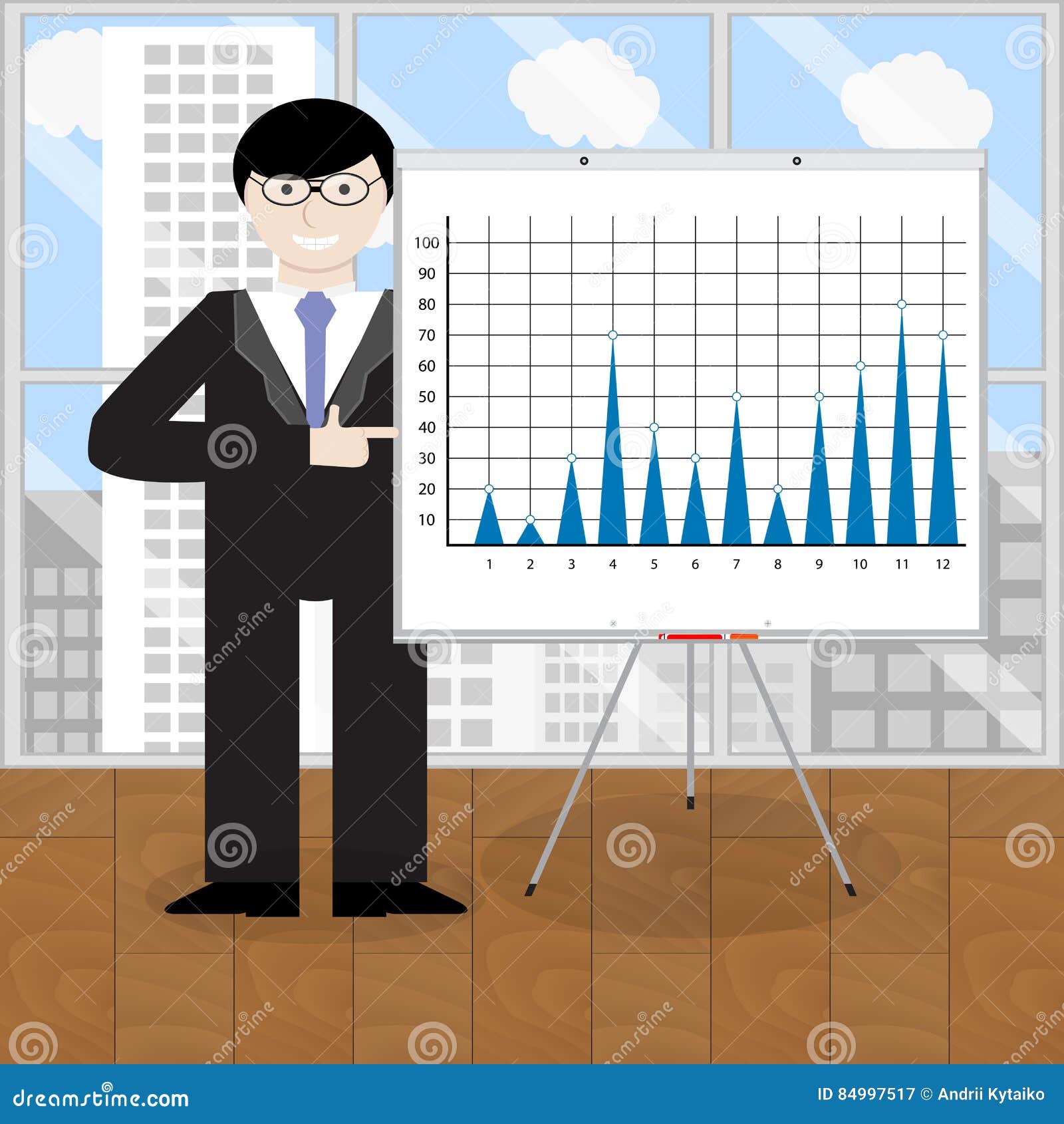 Presentation of Report Vector Stock Vector - Illustration of meeting ...