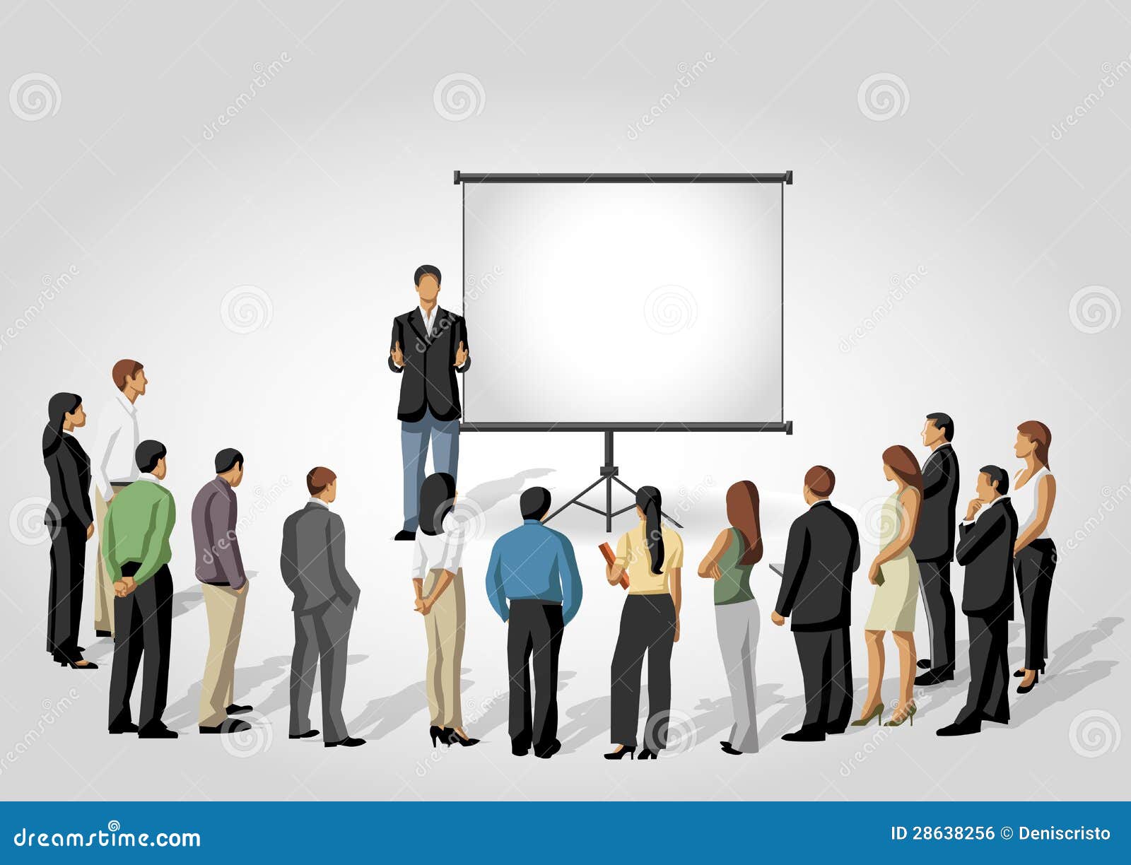 Presentation Screen, Blank Whiteboard Vector Illustration ...
