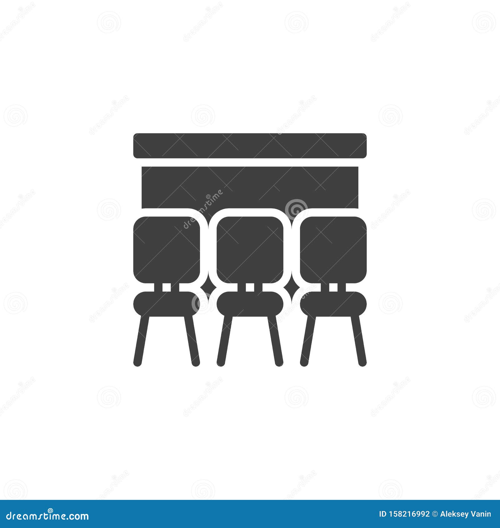 Presentation Screen and Chairs Vector Icon Stock Vector - Illustration ...
