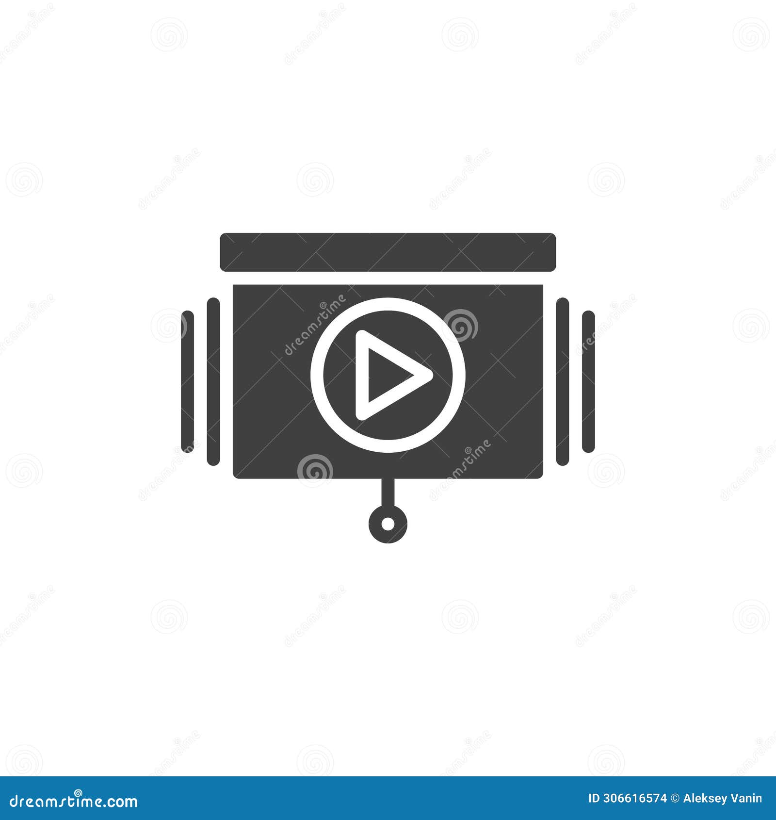 Presentation Screen with Play Button Vector Icon Stock Vector ...