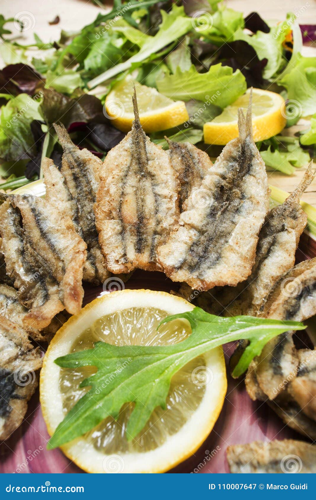 Fry of blue fish stock image. Image of seafood, blue - 110007647