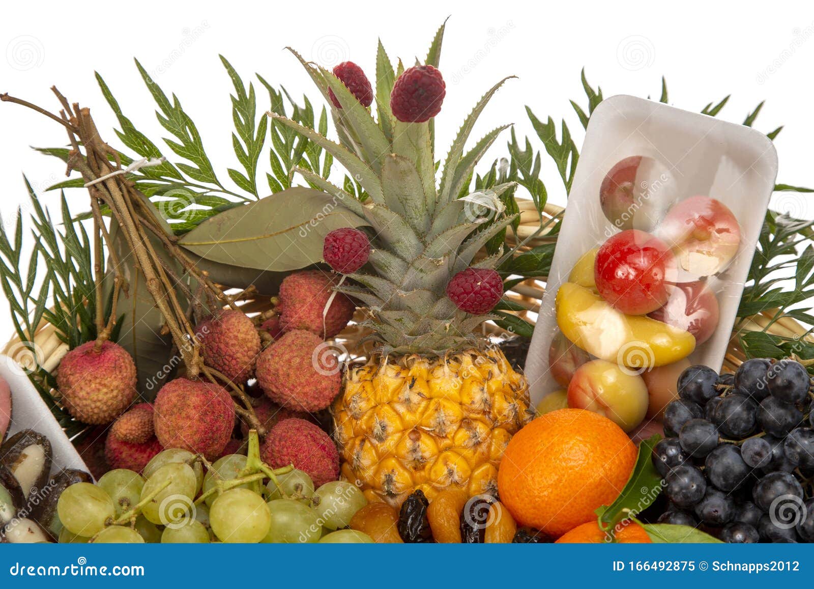 Presentation of a Selection of Fruits Stock Image - Image of basket ...