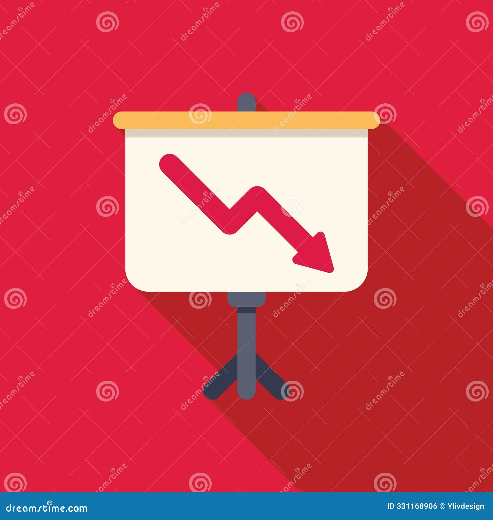 Presentation Showing Negative Trend with Arrow and Chart Going Down ...