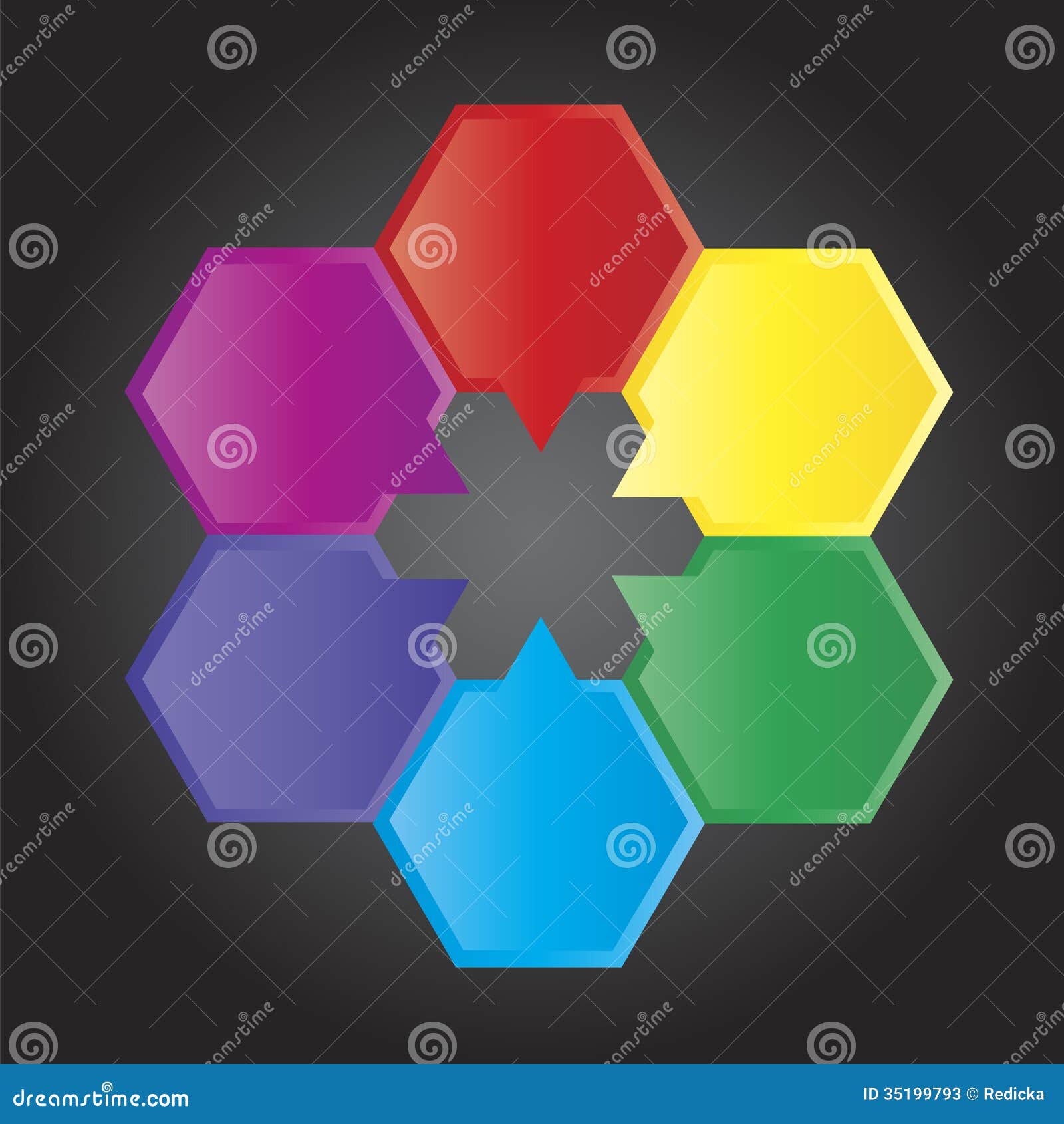Presentation of Six Colored Blocks Stock Vector - Illustration of ...