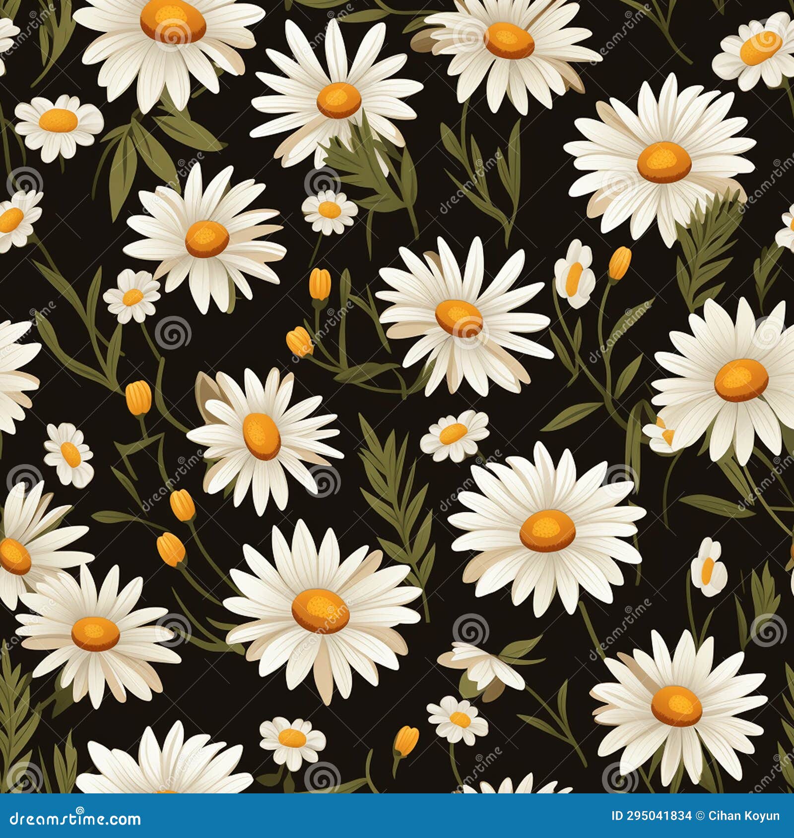 Presentation Slide with Abstract Daisy Texture Stock Illustration ...