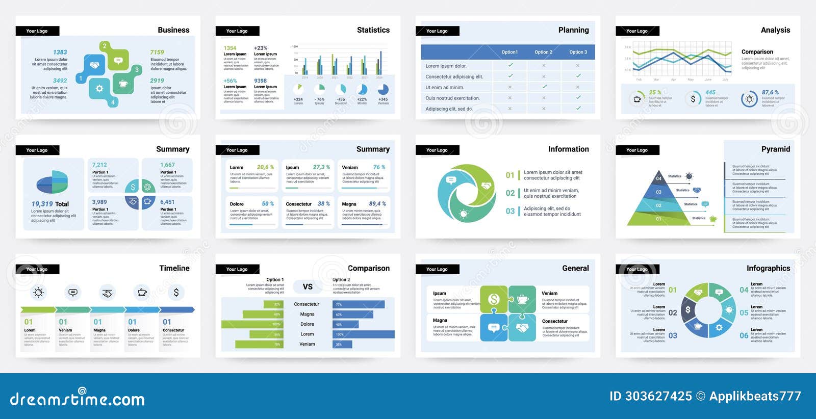 Presentation Slide. Business Project Report Visualization, Pages with ...