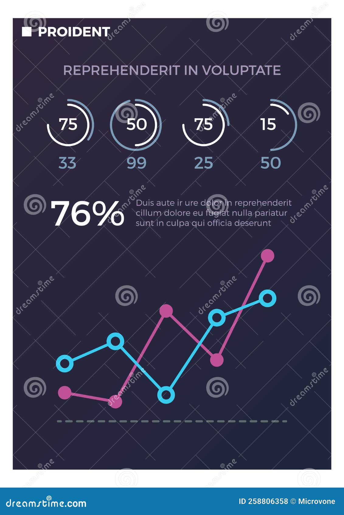 Presentation Slide Template. Line Chart Data Vertical Flyer Stock ...