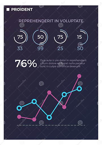 Presentation Slide Template. Line Chart Data Vertical Flyer Stock ...
