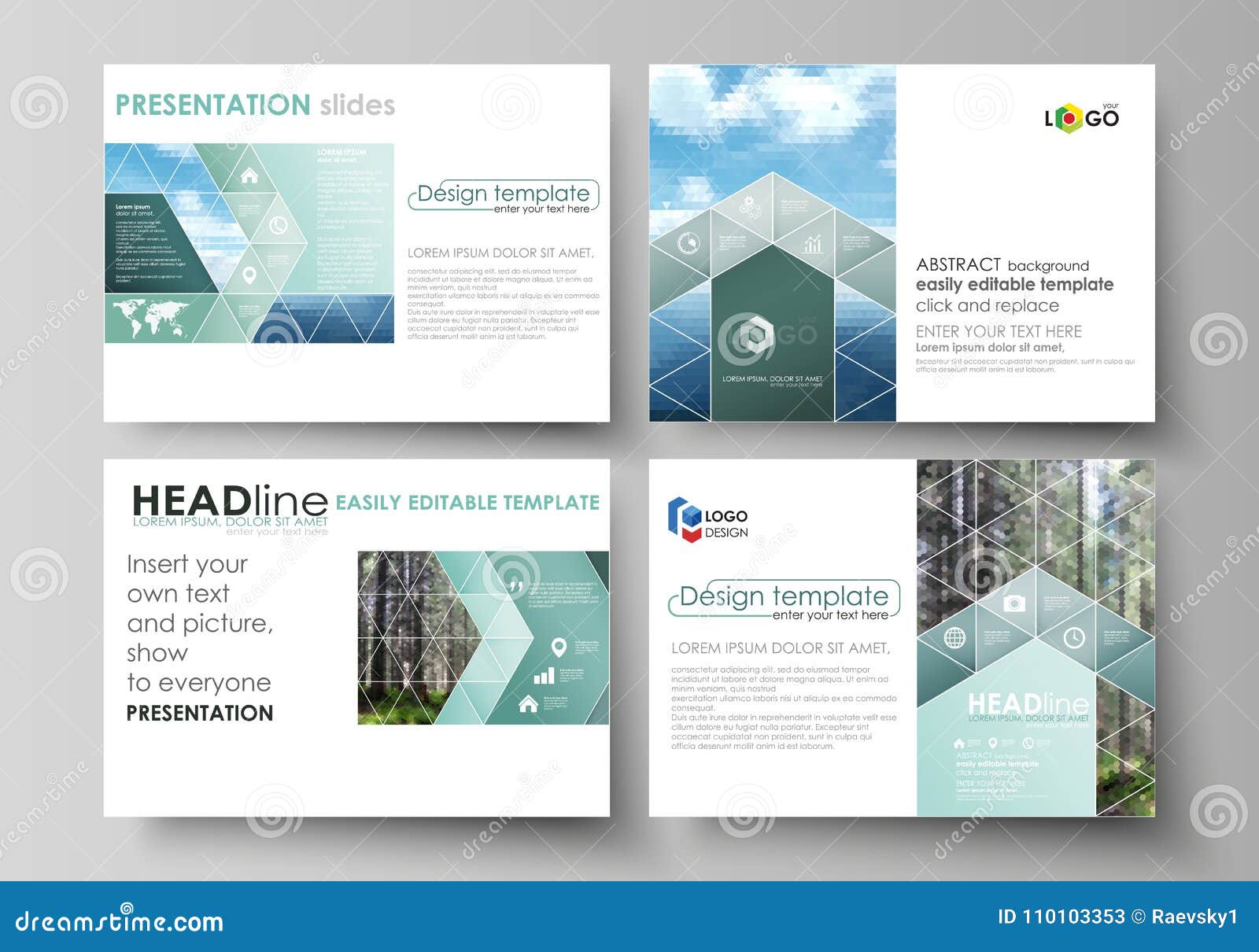 Presentation Slide Templates. Easy Editable Abstract Vector Layouts in ...