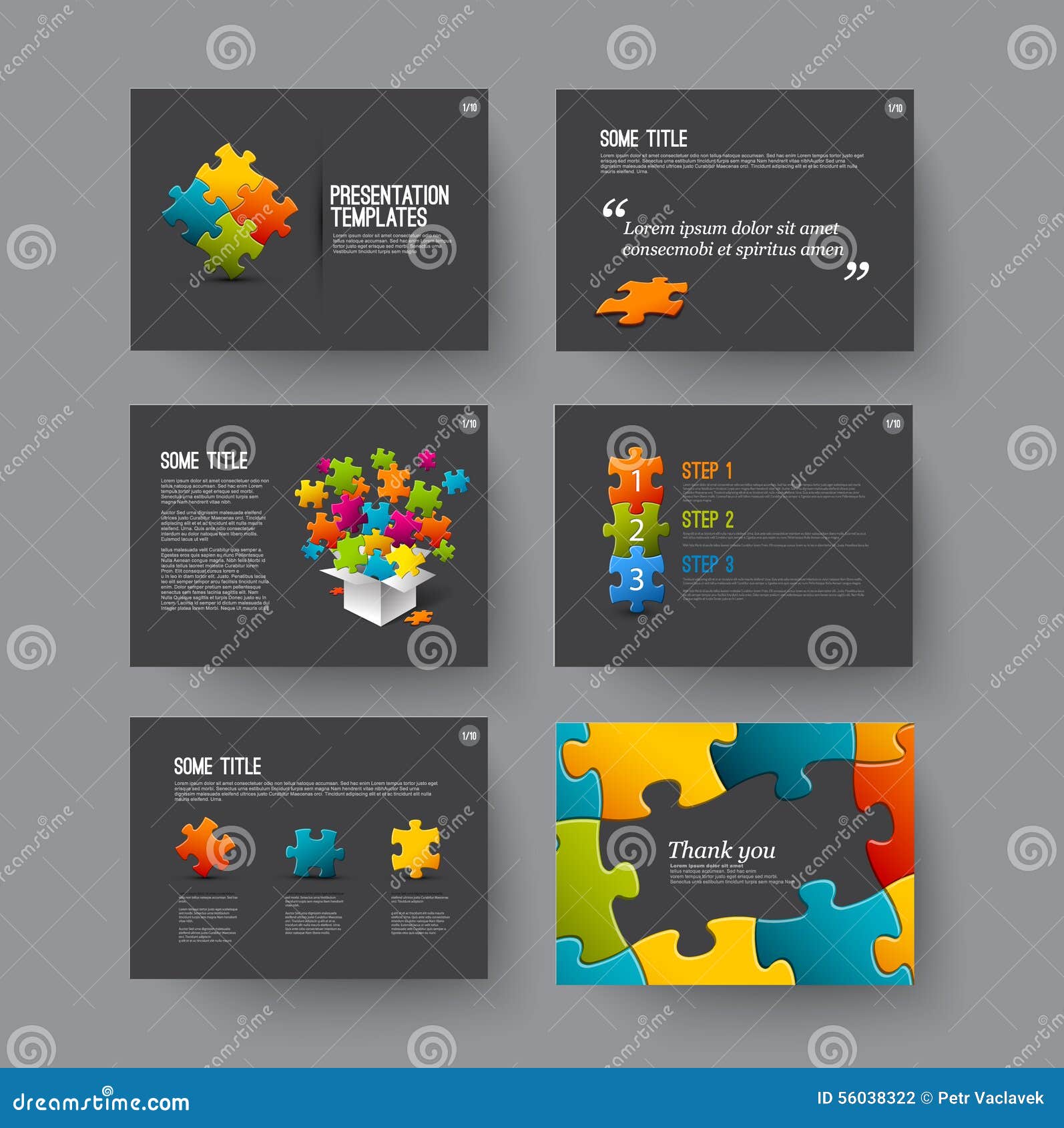 Presentation Slides with Infographic Elements Stock Vector ...
