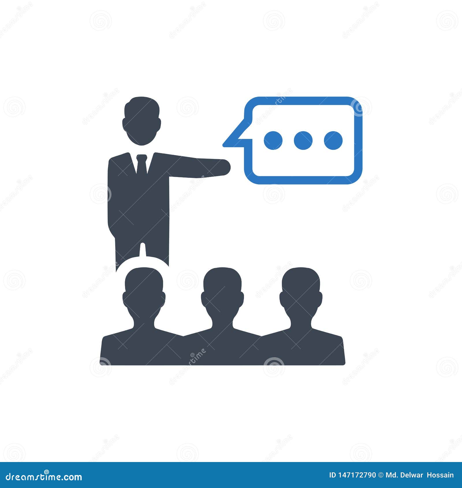 Presentation speech icon stock vector. Illustration of icon - 147172790