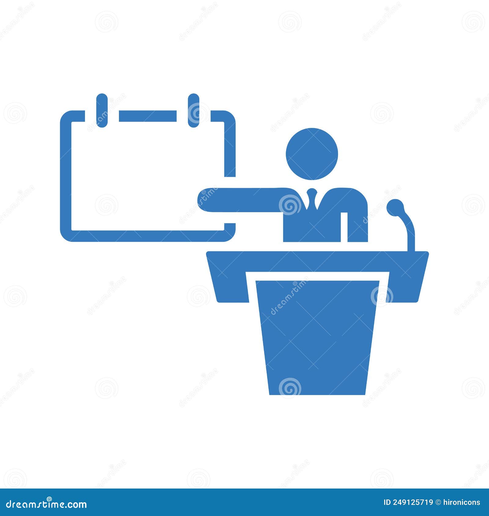 Presentation, Speech, Talk Icon. Blue Color Design Stock Vector ...