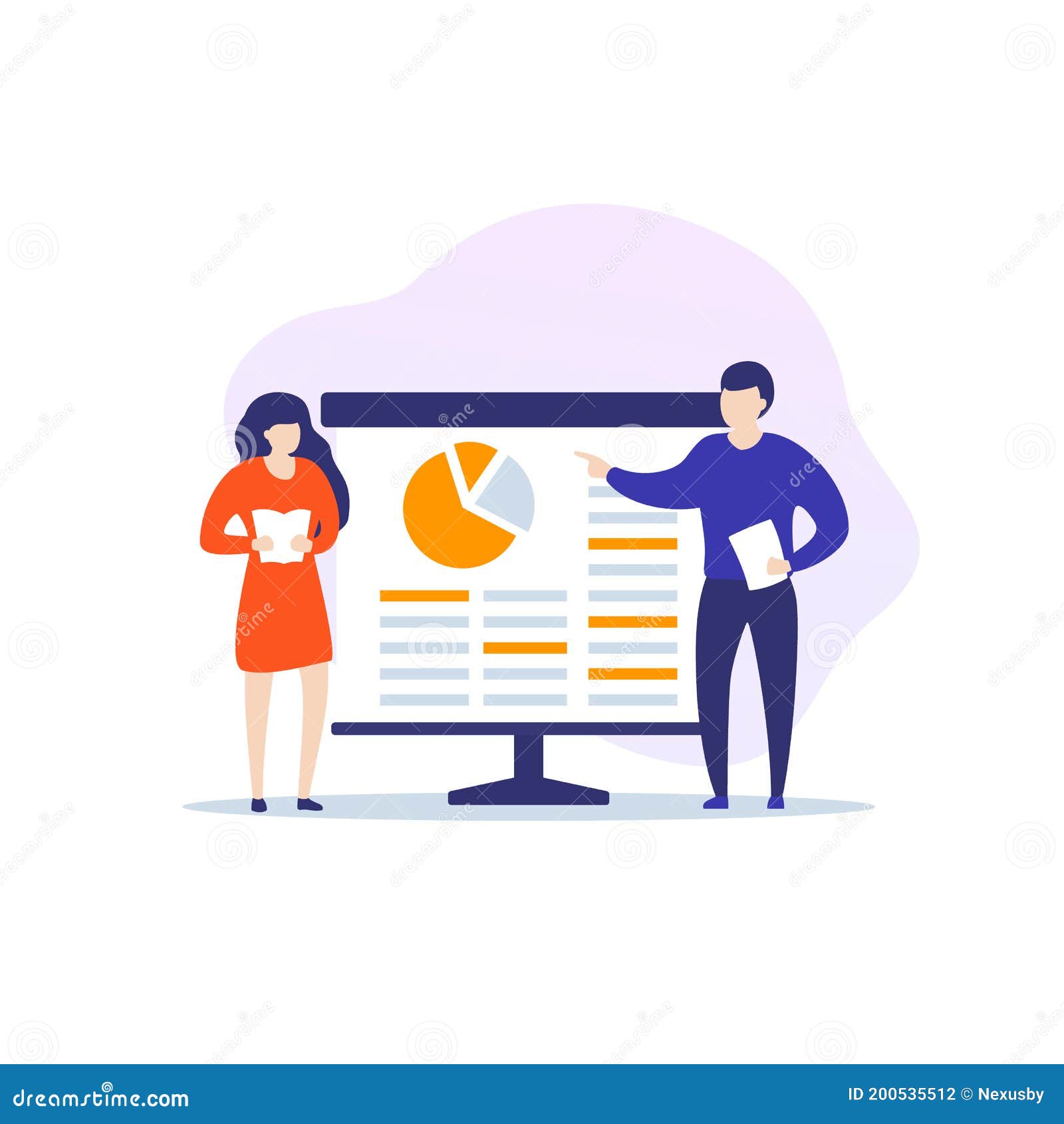 Presentation with Statistics Data Stock Vector - Illustration of chart ...