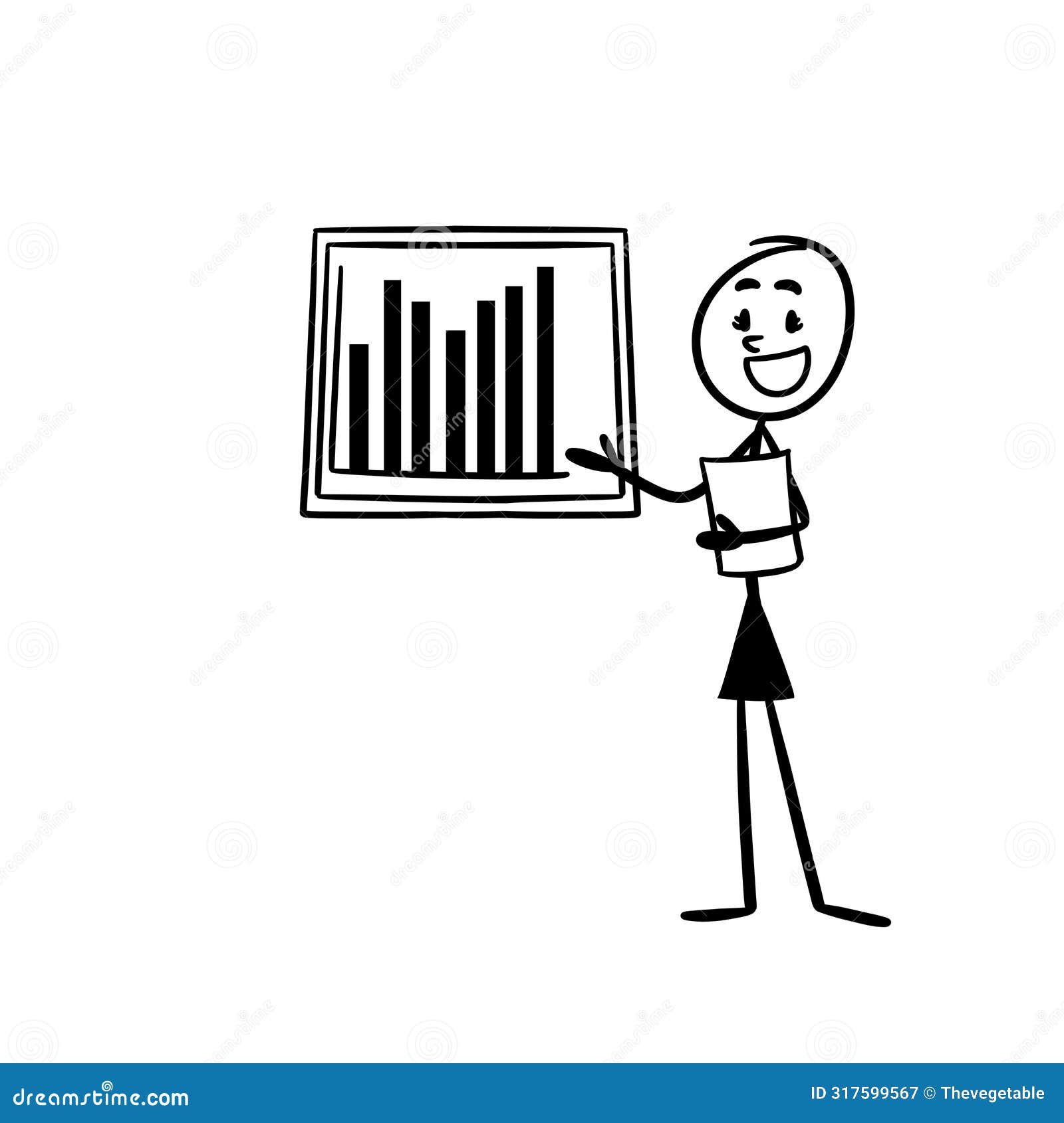 Presentation Stick Figures in Front of Diagrams Stock Illustration ...