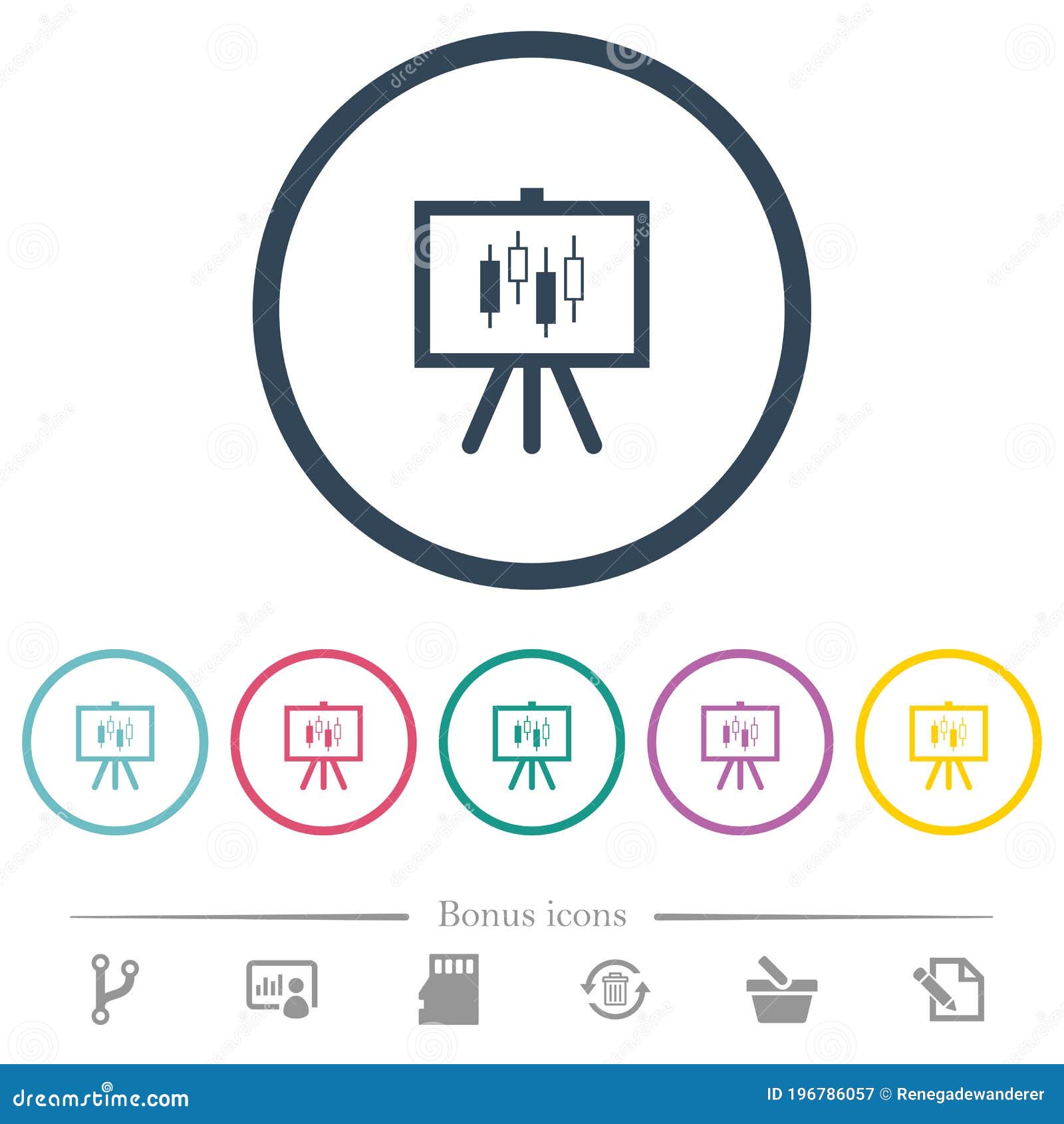 Presentation Table with Candlestick Chart Flat Color Icons in Round ... Presentation Table with Candlestick Chart Flat Color Icons in Round ...