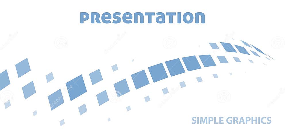 Presentation Template with Curved Rows of Blue Squares. Simple Graphics ...