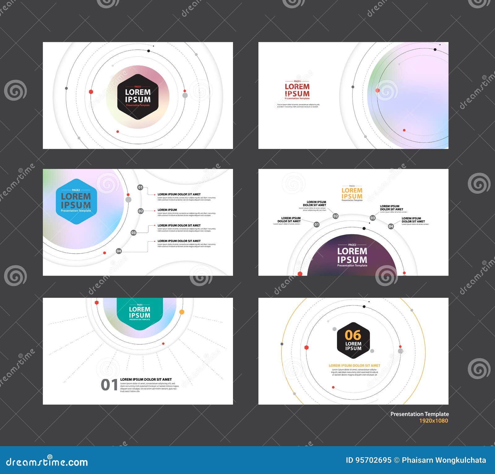 Presentation Template Flat Design Set. Stock Vector - Illustration of ...