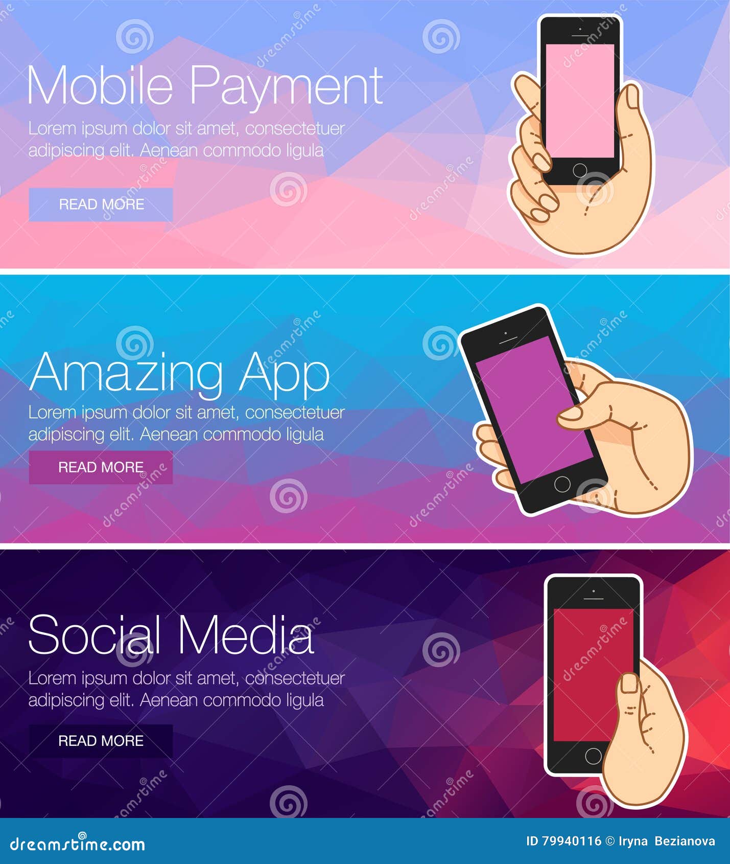 Presentation Template of Mobile Screen Stock Vector - Illustration of ...