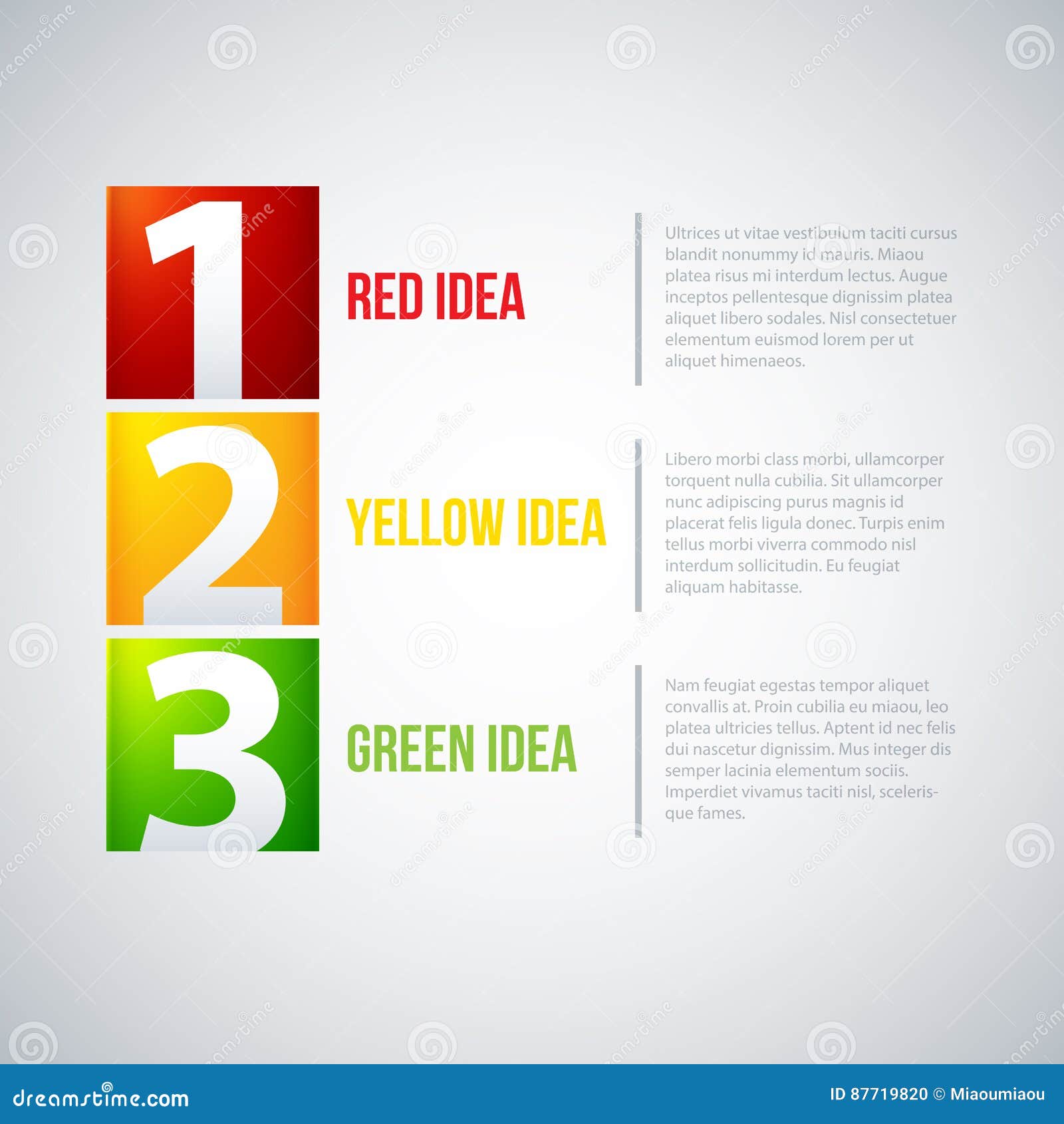 Presentation Template with Numbers from 1 To 3 Stock Vector ...