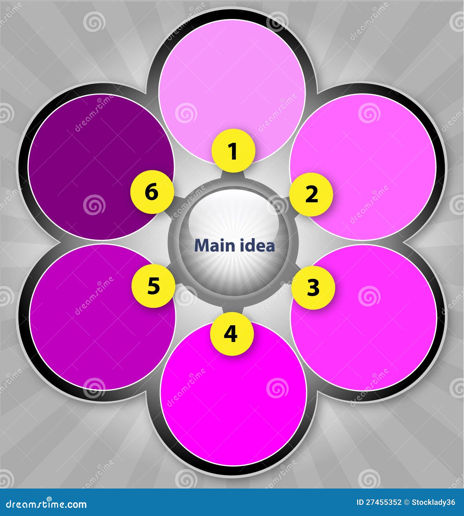 Presentation Template with Six Text Boxes Stock Illustration ...