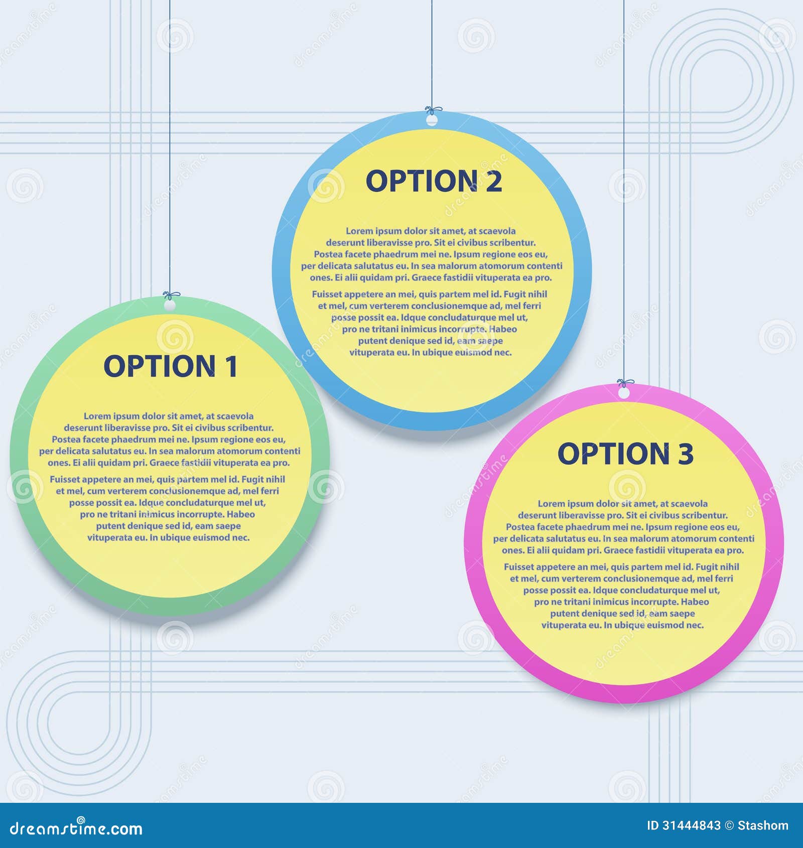 Presentation Template with Three Options. Vector I Stock Vector ...