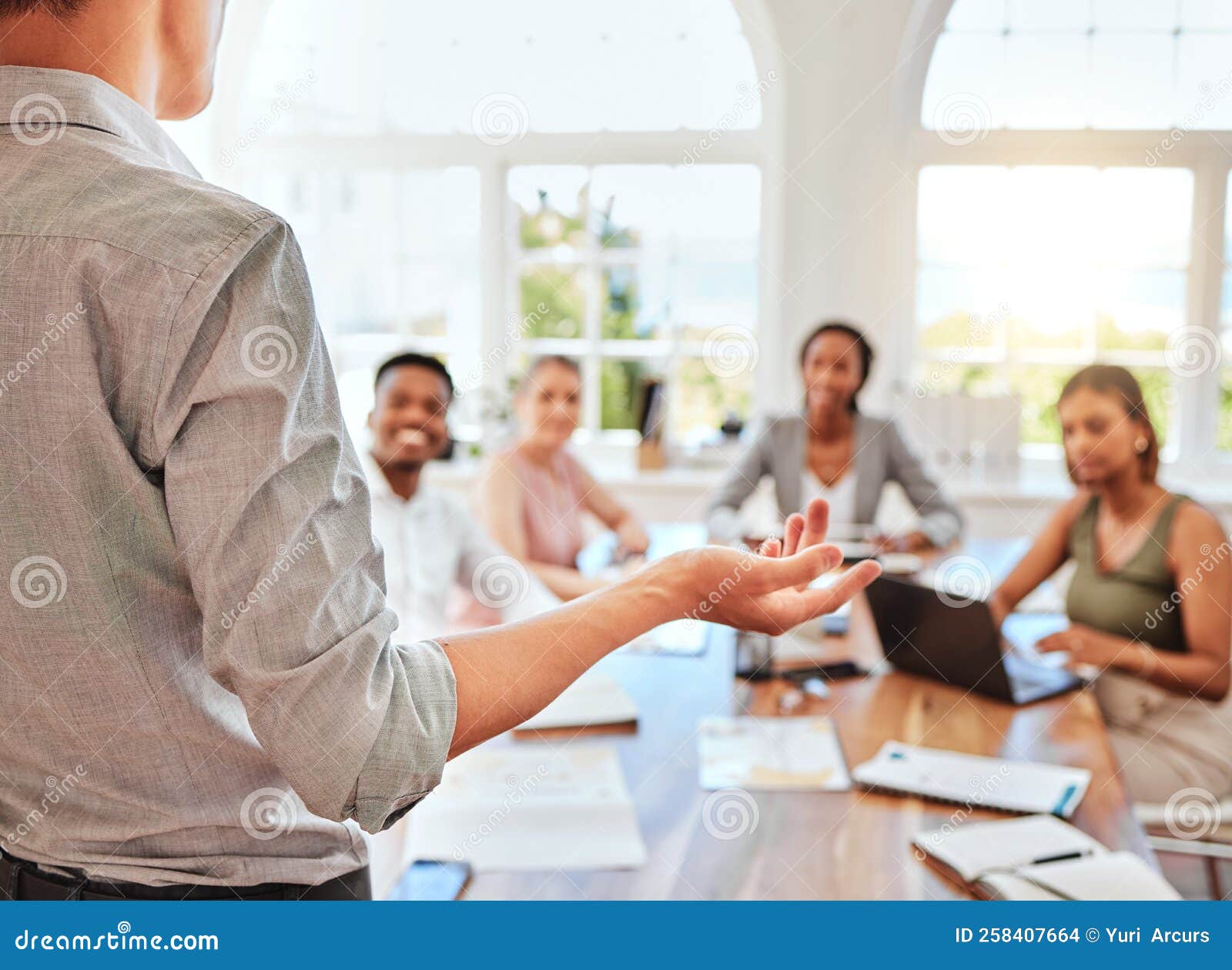 Presentation, Training and Workshop with Hand Gesture of Manager ...