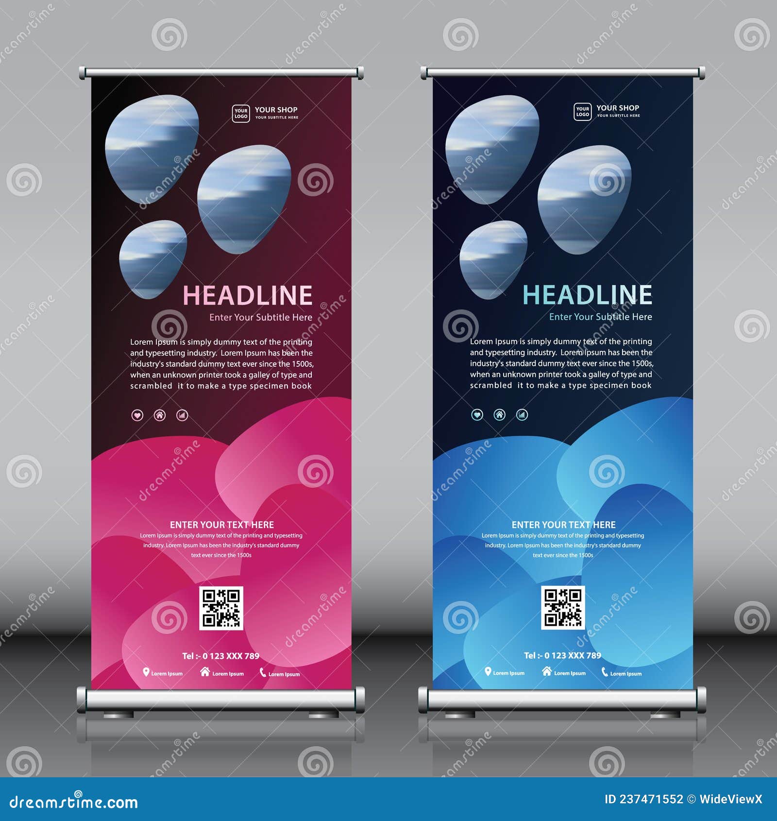 Presentation Vertical Standee Banner Concept Design. Stock Vector ...
