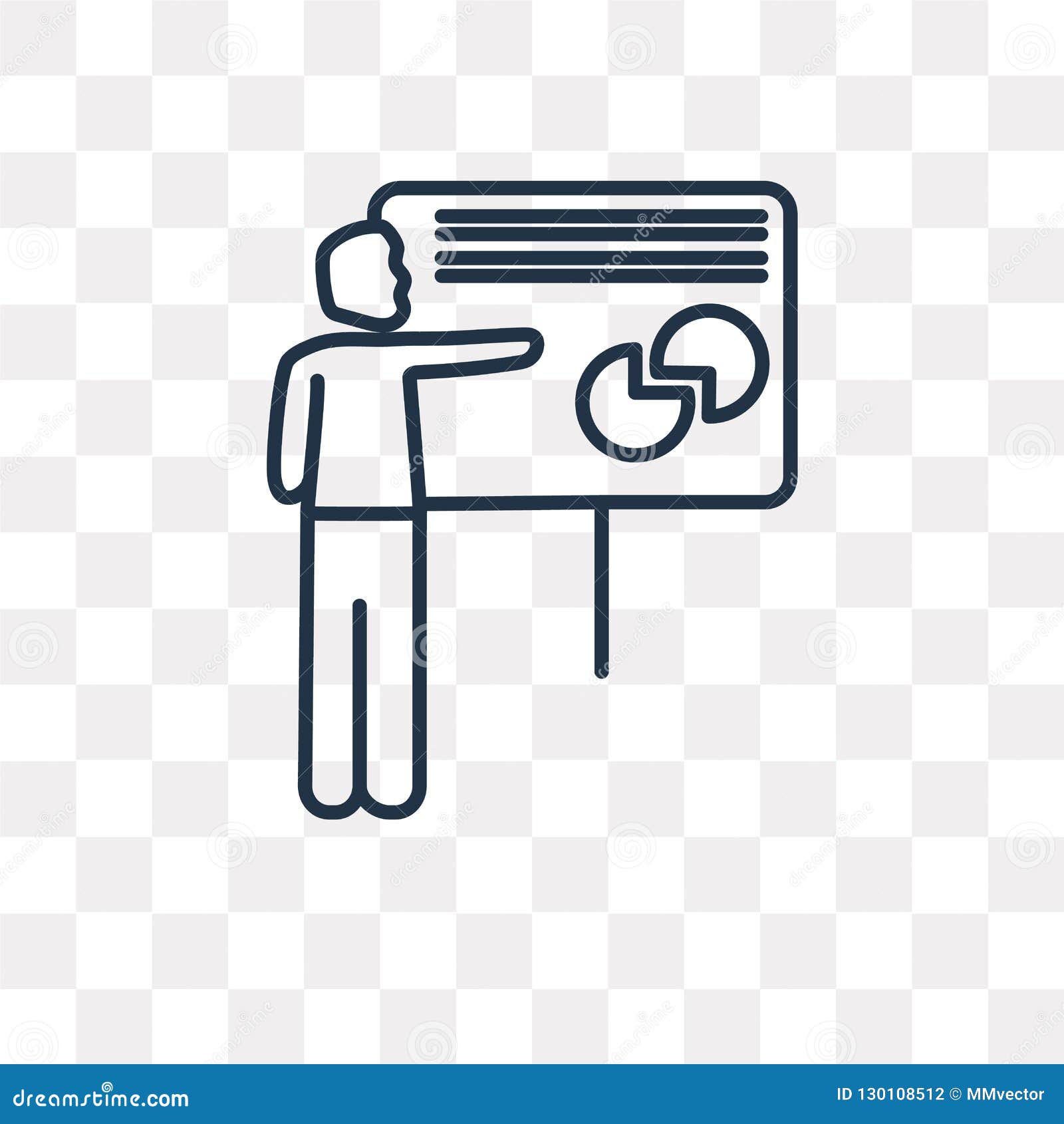 Presentation Whiteboard Vector Icon Isolated on Transparent Back Stock ...