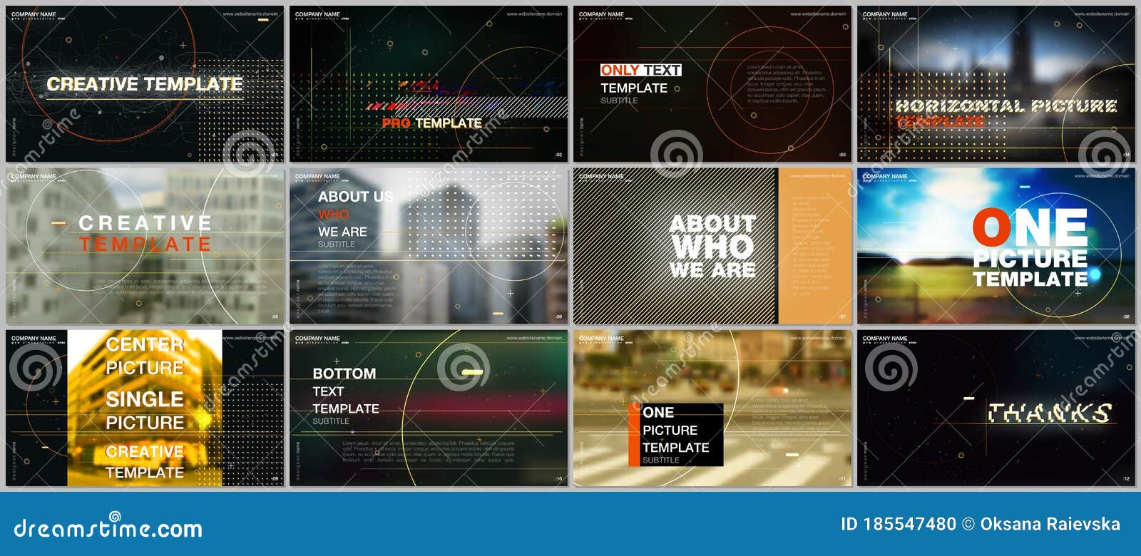 Presentations Design Vector Template with Technology Backgrounds ...