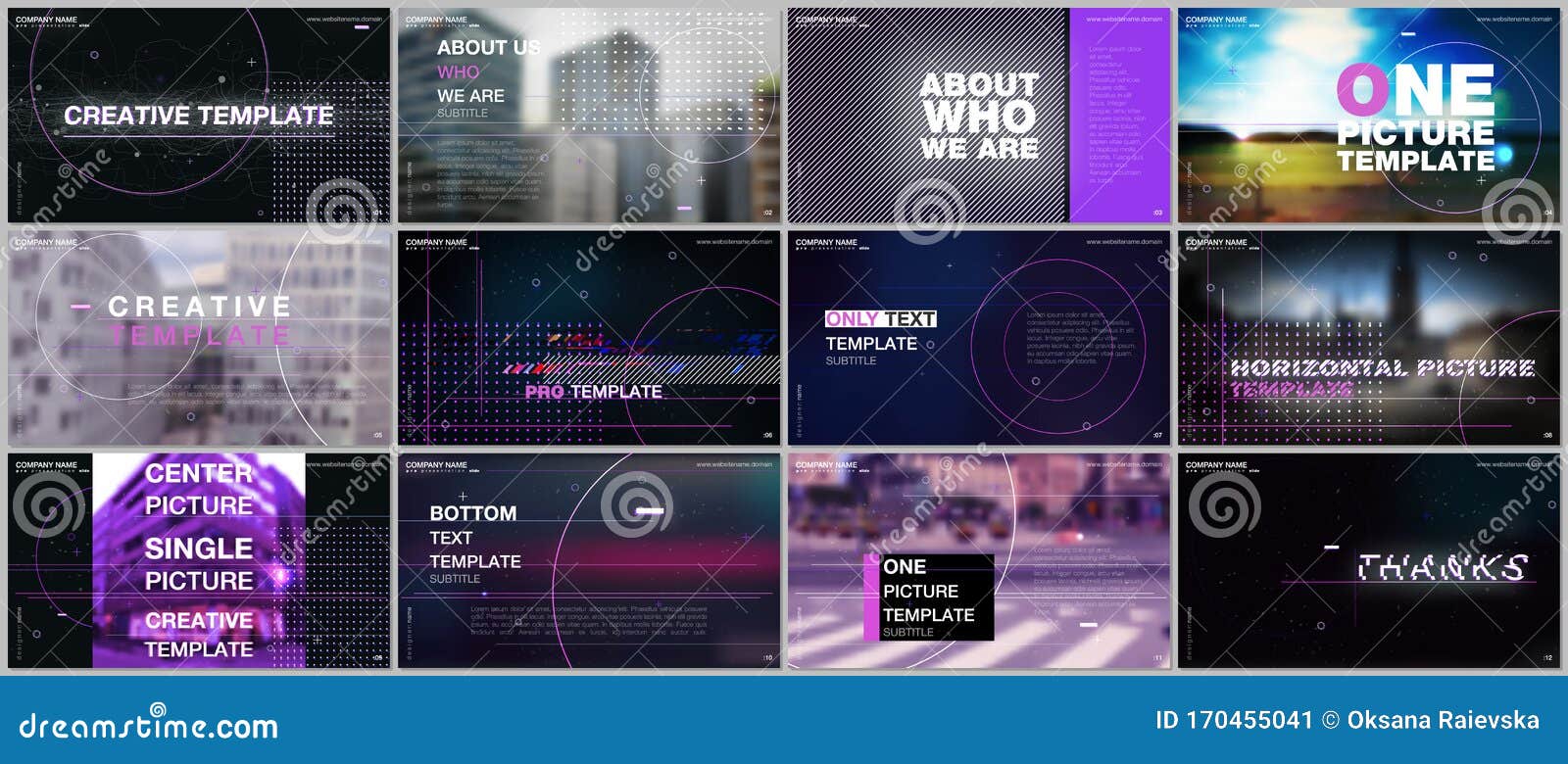 Presentations Design Vector Templates with Lines, Dots and Circles ...