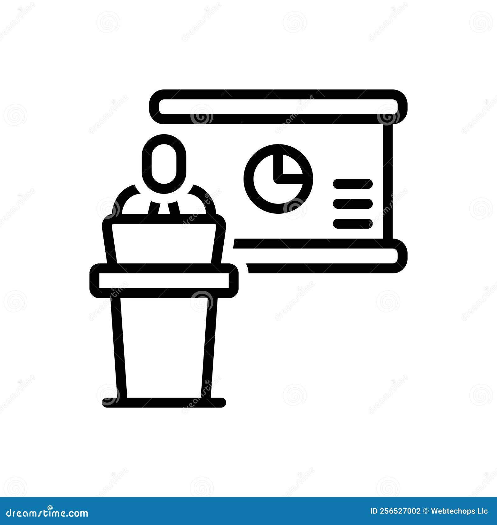 Black Line Icon for Presentations, Display and Demonstration Stock ...