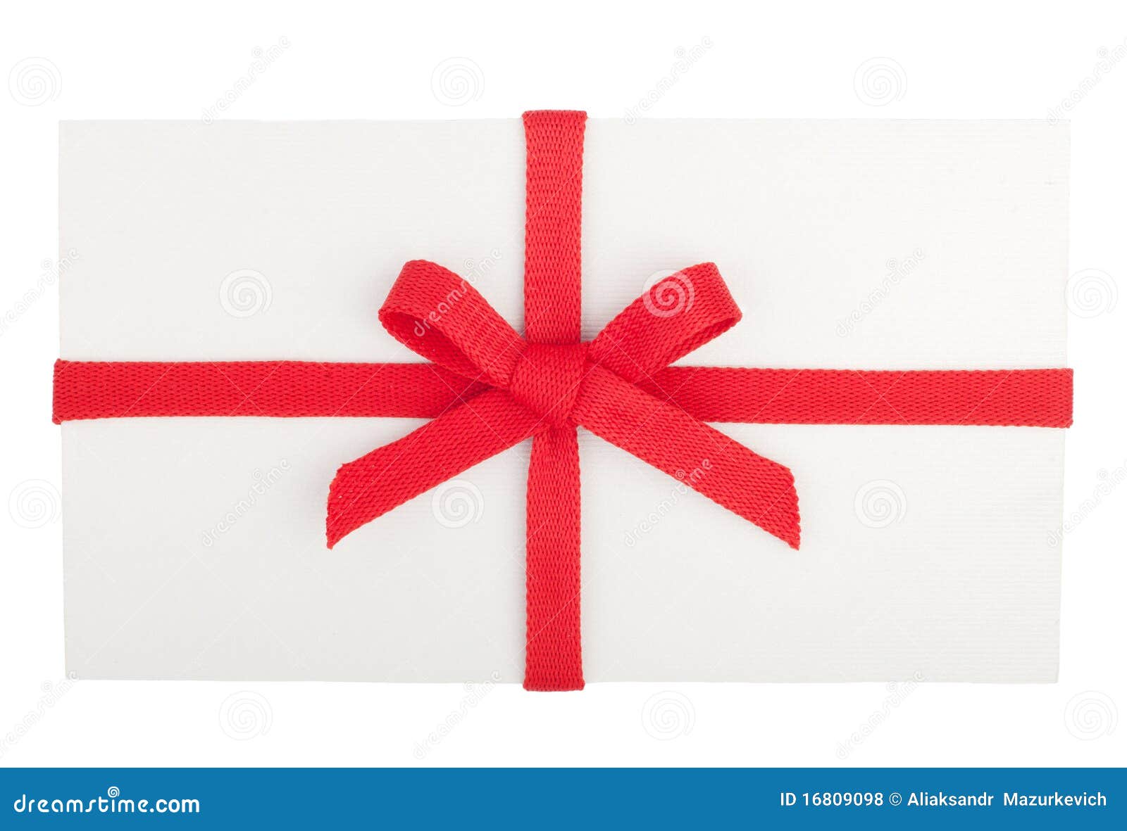 Presente Ou Letra Em Branco Com Uma Curva Vermelha Foto de Stock ...