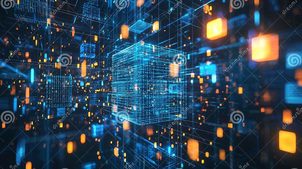 Presented As a 3D Rendering, Blue Container Boxes are Seen Alongside a ...