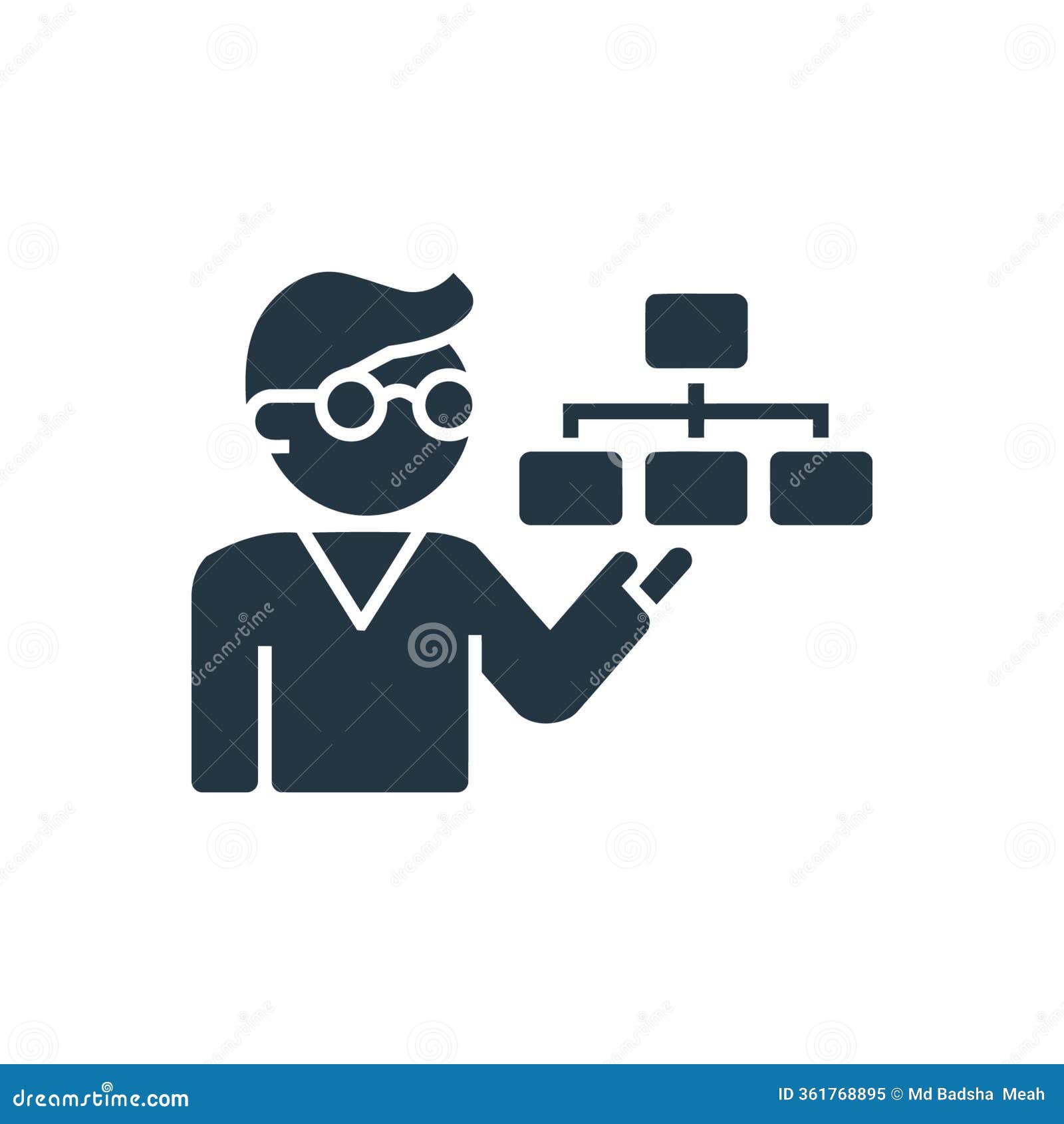 Presenter Explaining Diagram Icon Stock Vector - Illustration of ...