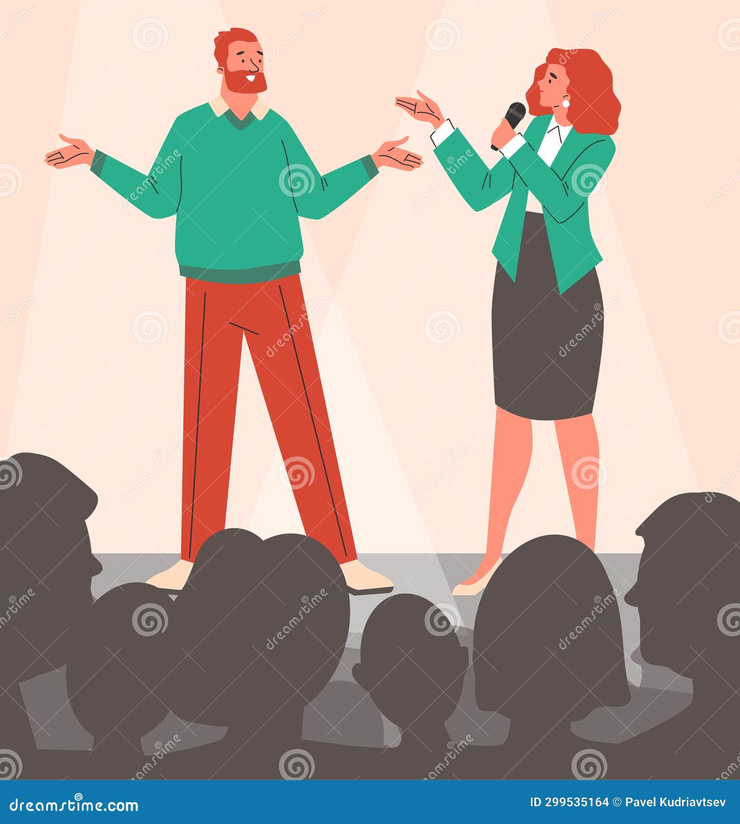 Presenter and Motivation Speaker on Stage in Front of Audience. Stock ...