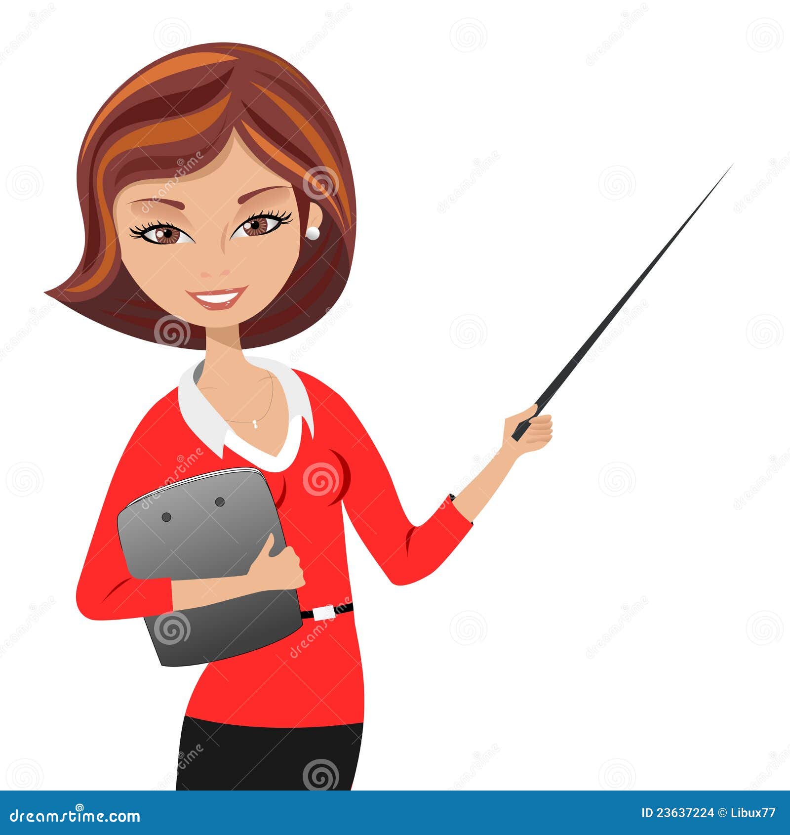 Presenter with Pointer and Folder Stock Vector - Illustration of ...