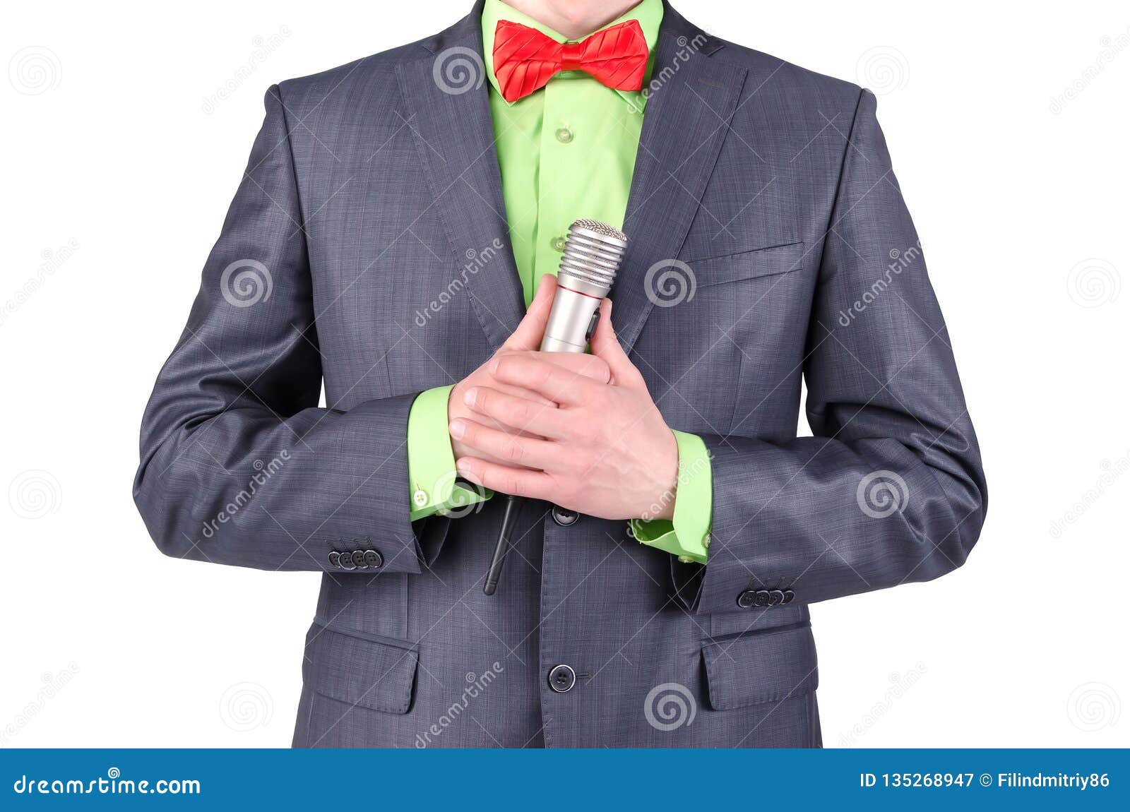 Presenter. stock image. Image of gray, person, front - 135268947