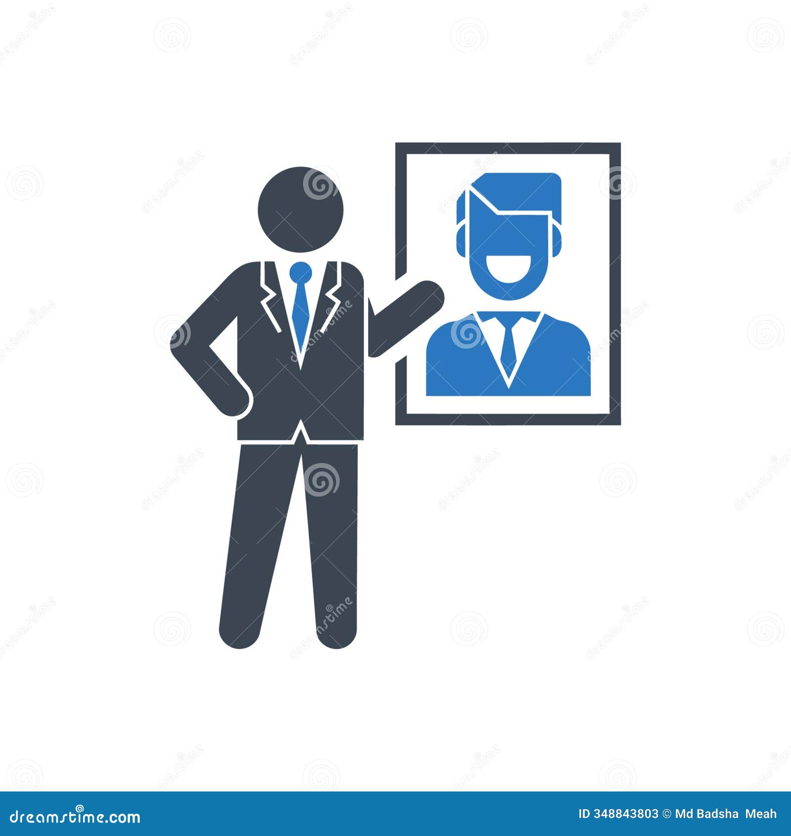 Presenter With Portrait Icon Cartoon Vector | CartoonDealer.com #348843697