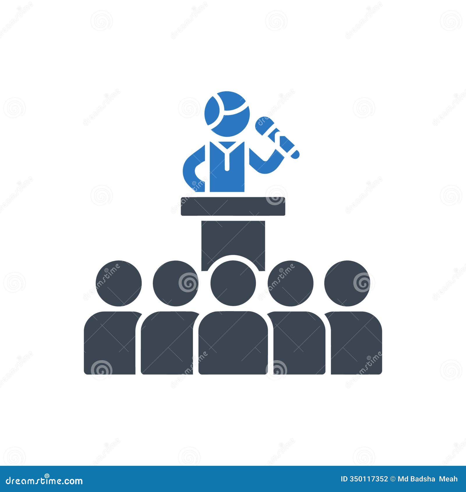Presenter Speaking at Podium Icon Stock Vector - Illustration of talk ...