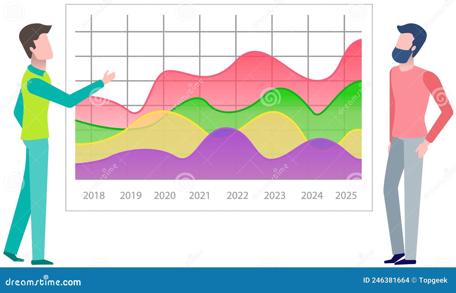 Presenters Show Statistical Indicators and Data on Diagram. Colleagues ...