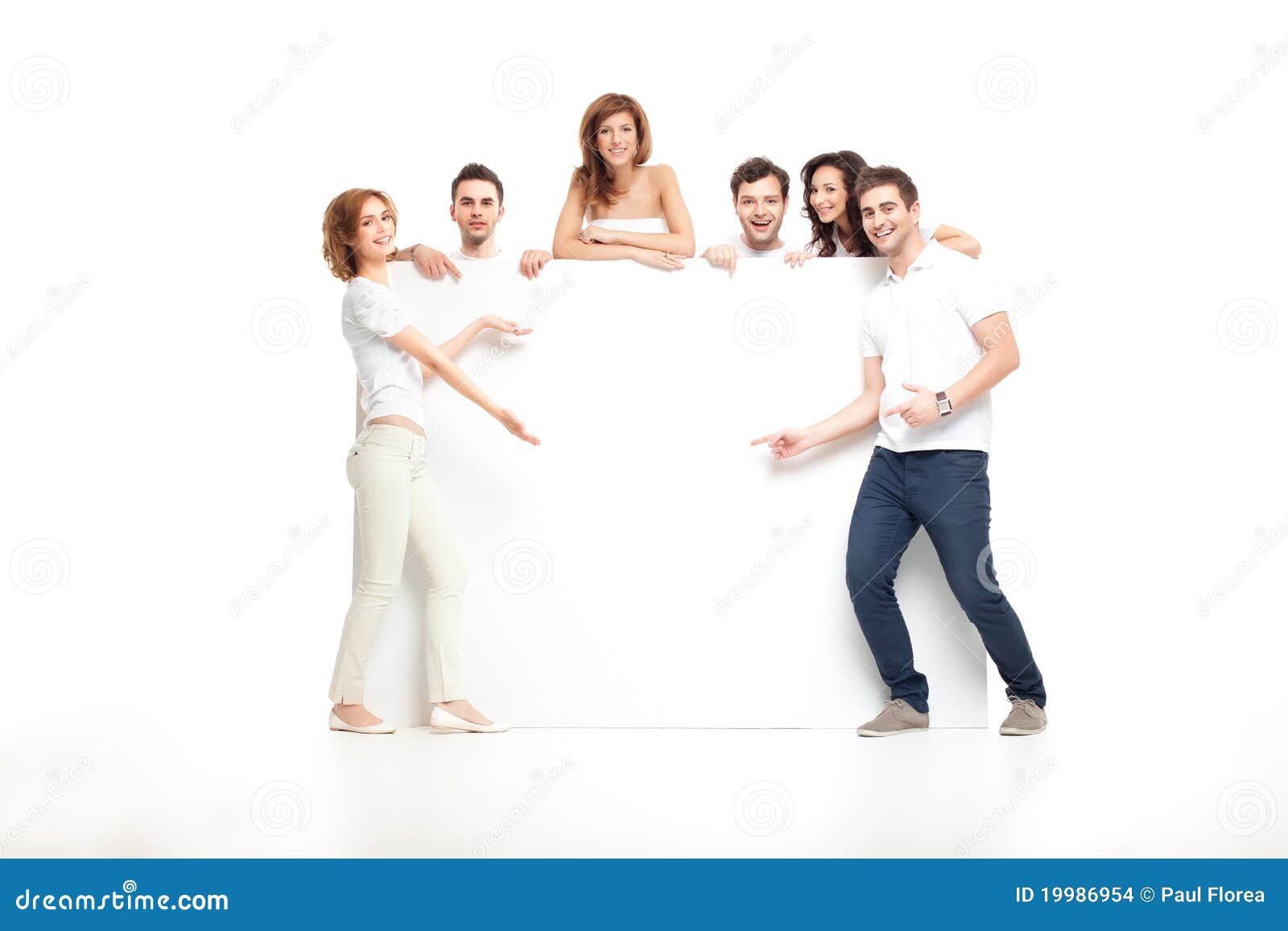 Presenting ad friends stock photo. Image of banner, blank - 19986954