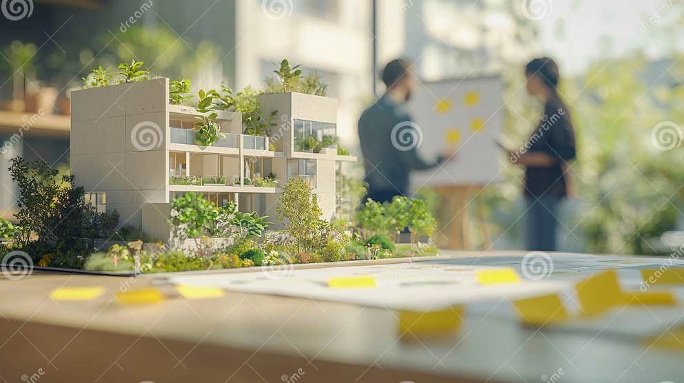 Presenting an Architectural Concept Featuring Greenery in a Studio ...
