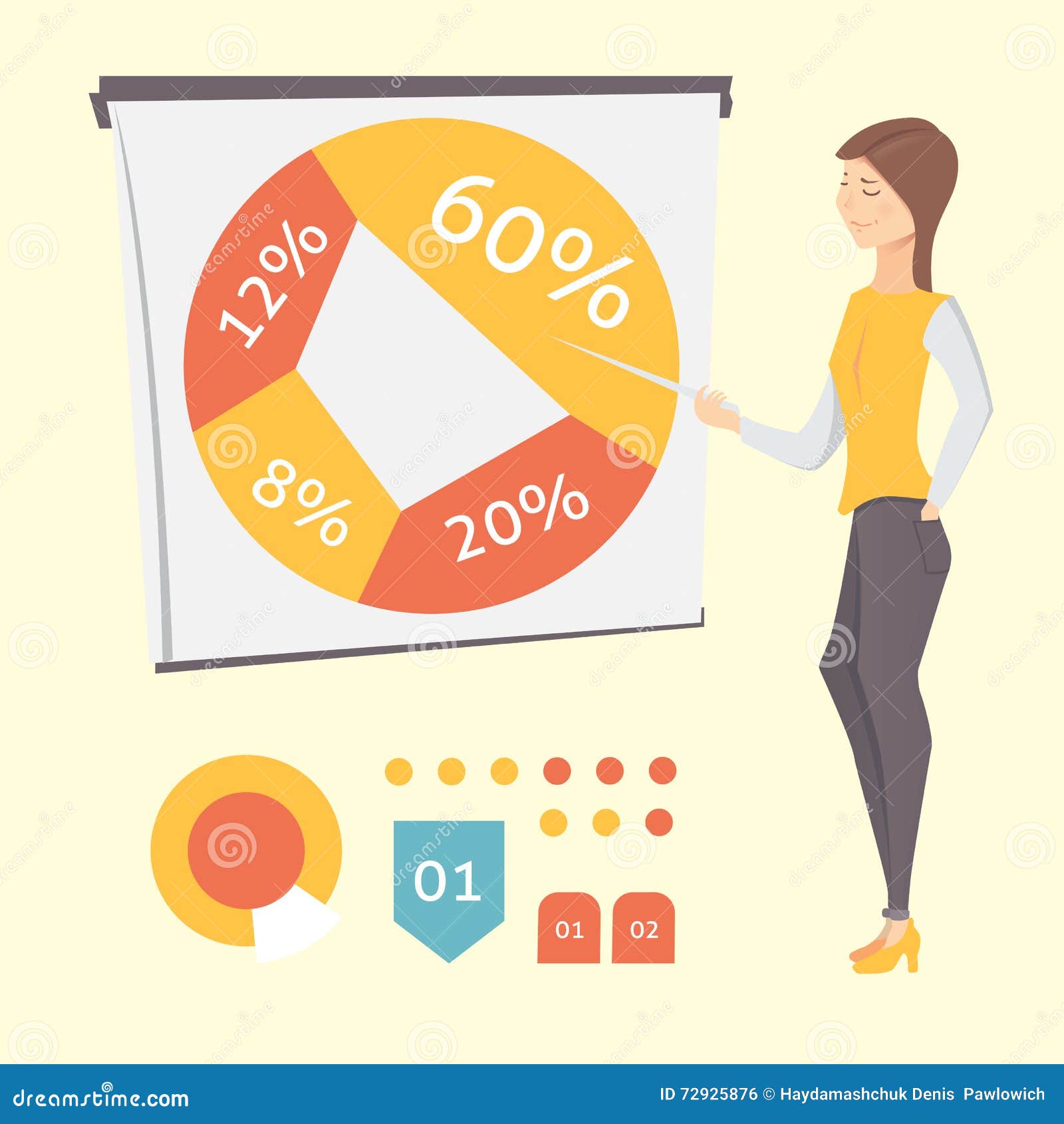 Presenting Business, Diagram and Graph Stock Vector - Illustration of ...