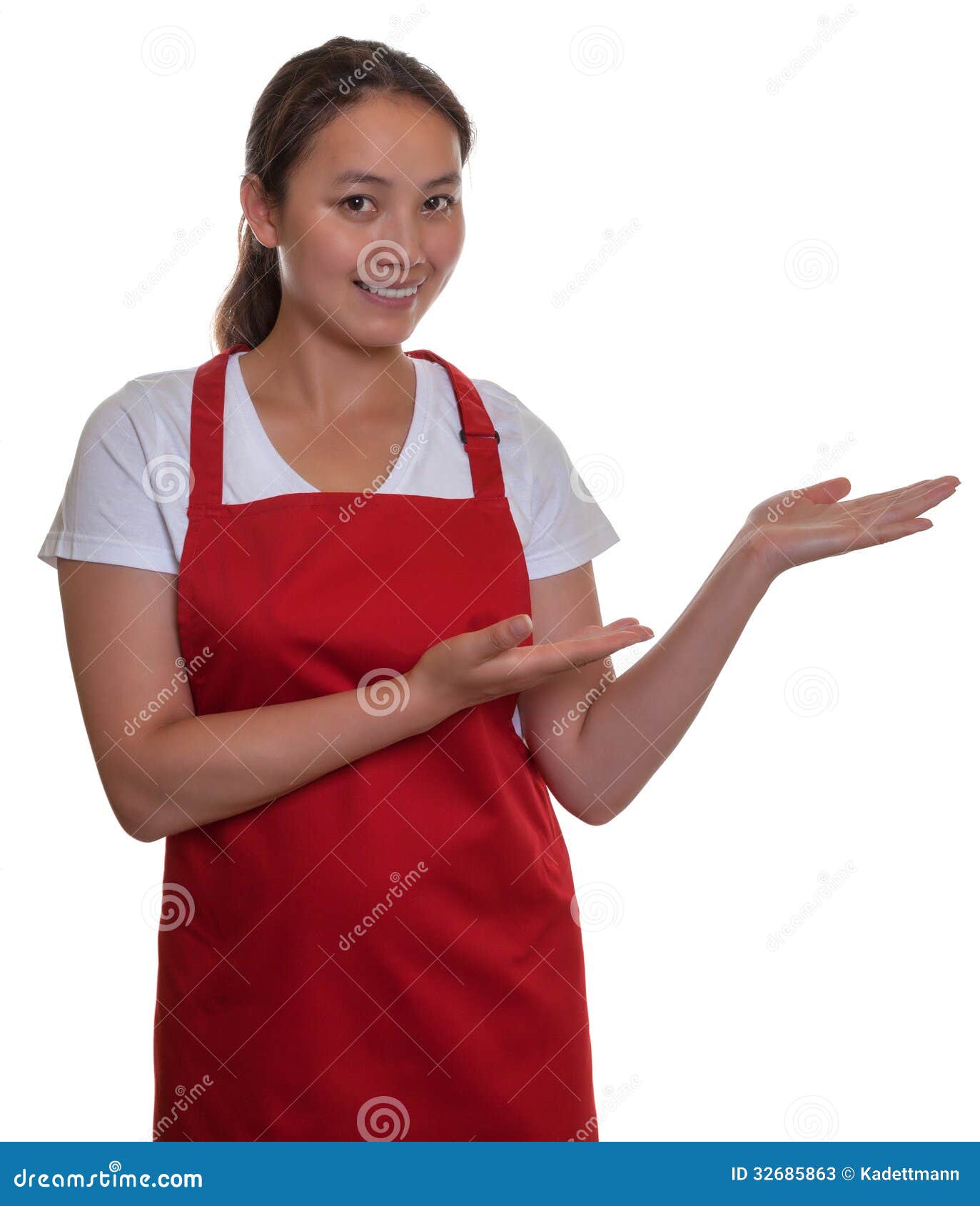 Presenting Chinese Waitress Stock Image - Image of chinese, apron: 32685863