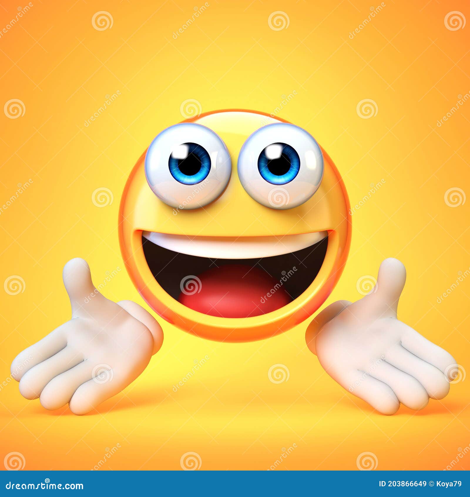 Presenting Emoji Isolated on Yellow Background, Greeting Emoticon 3d ... Presenting Emoji Isolated on Yellow Background, Greeting Emoticon 3d ...