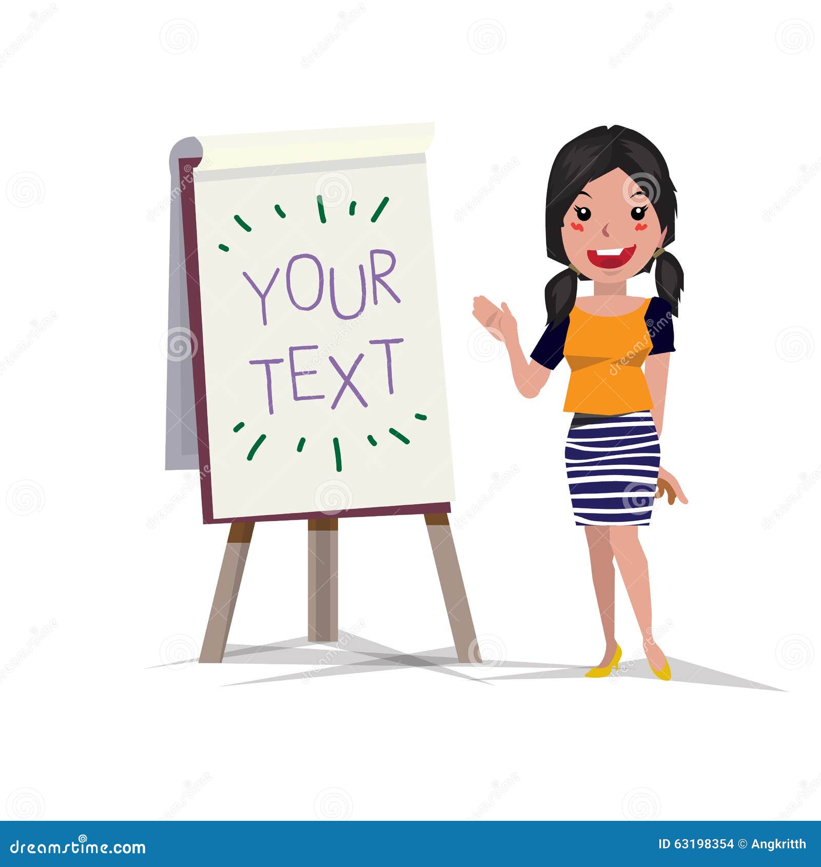 Presenting girl stock illustration. Illustration of female - 63198354