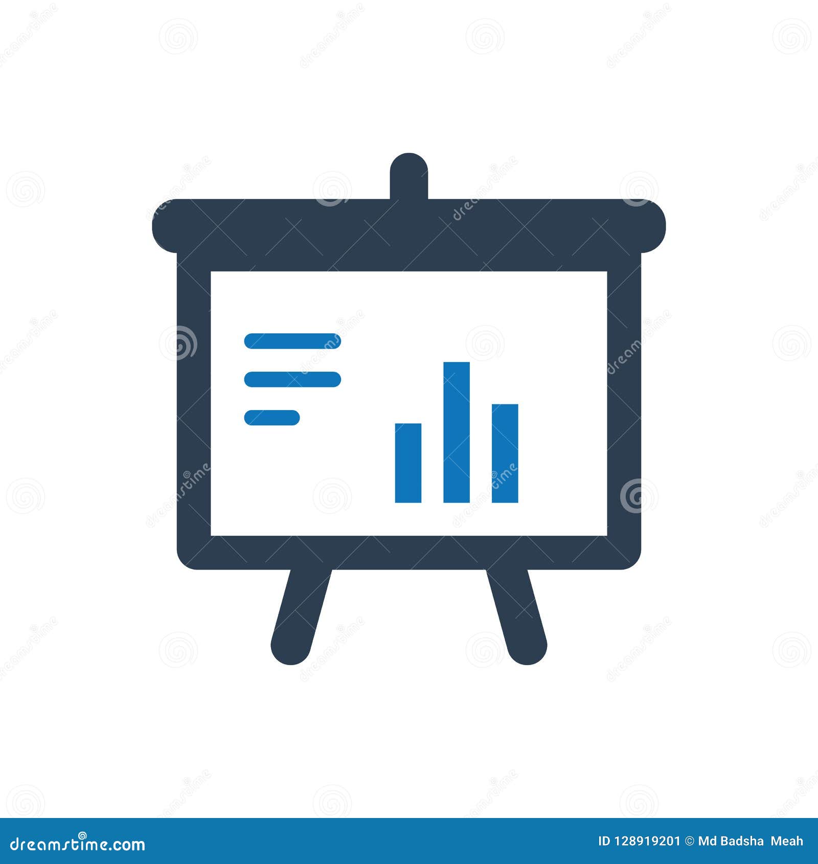 Presenting Graphical Analysis Icon Stock Vector - Illustration of sign ...
