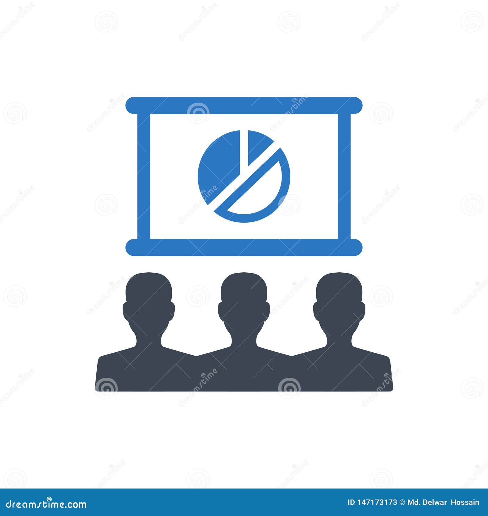 Presenting Graphical Report Icon Stock Vector - Illustration of chart ...